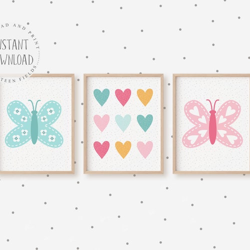 Butterfly Gallery Printable Art Farmhouse Nursery Decor - Etsy
