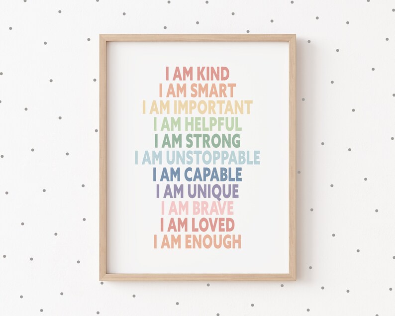 Positive Affirmations for Kids Pastel Classroom Decor - Etsy
