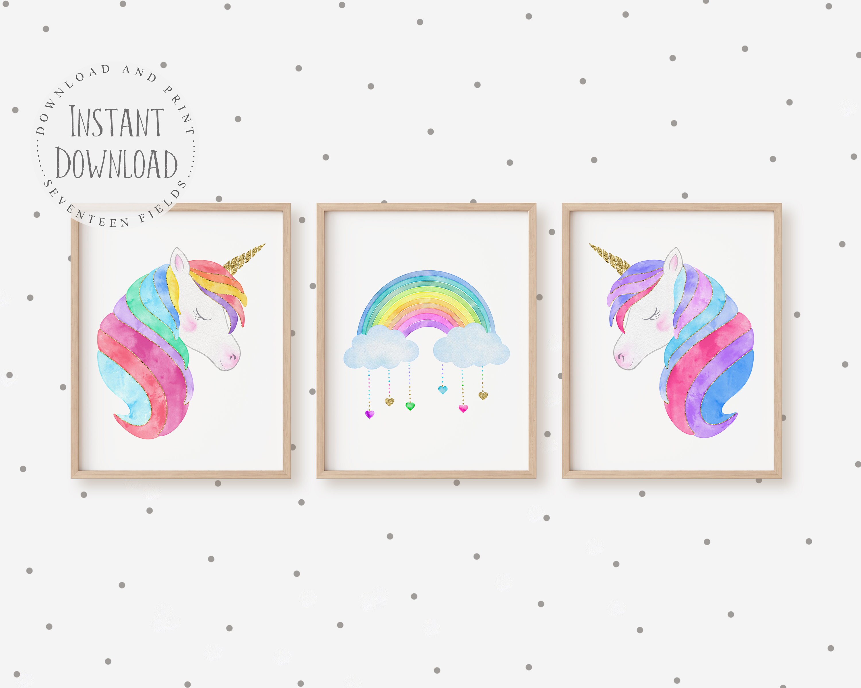 Unicorn Decor Rainbow Nursery Wall Art Girls Room Decor | Etsy