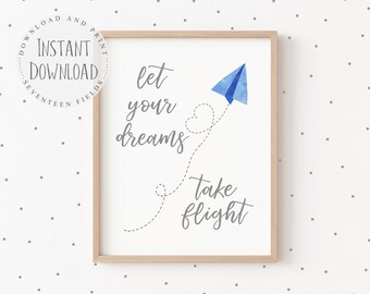 Let Your Dreams Take Flight Airplane Pillow Decorative Throw - Etsy