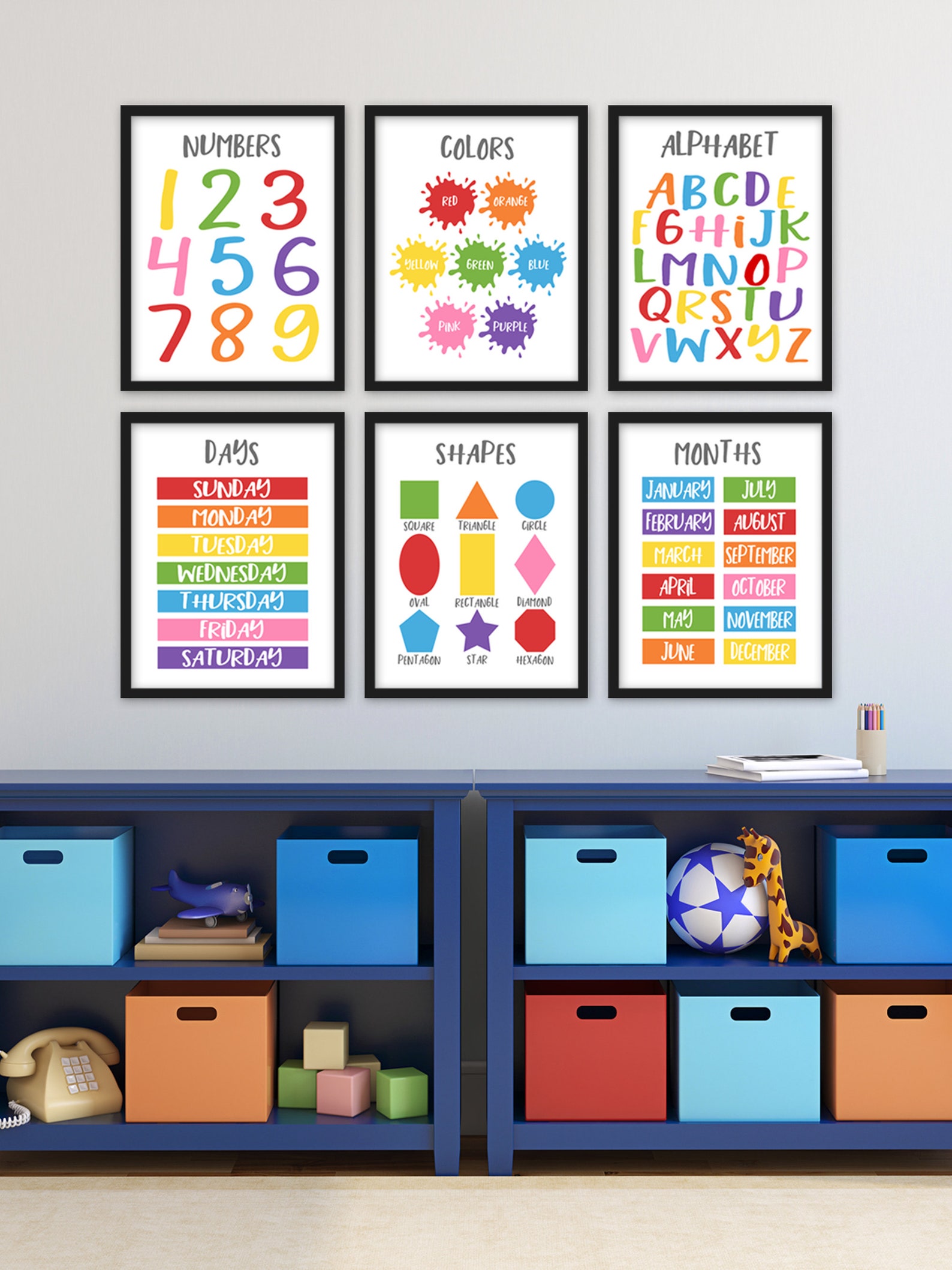 Educational Prints Playroom Posters Rainbow Classroom Decor - Etsy Canada