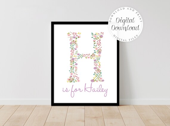 Printable Baby Name Art Personalized Baby Girl Gift Ideas | Etsy