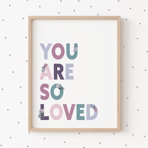 Rainbow Nursery Prints for Girls Room Decor, Floral Nursery Wall Art ...