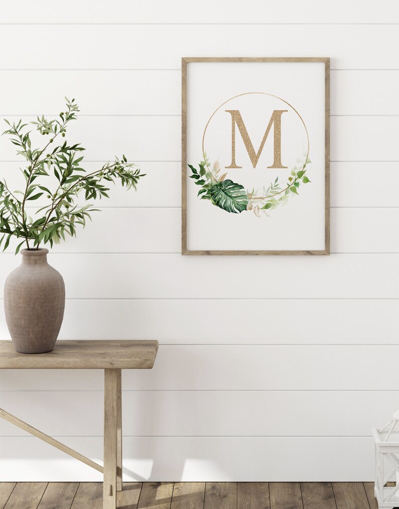 Lettera M Decor M Print Initial Wall Decor Botanical - Etsy Italia