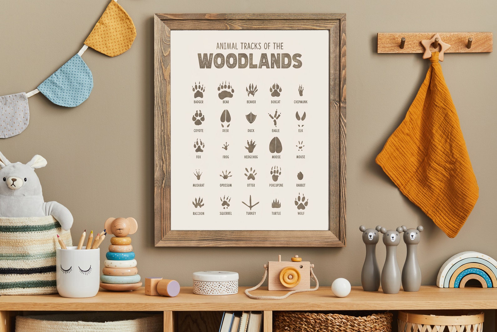 Animal Tracks Print Woodland Nursery Decor Printable Wall - Etsy