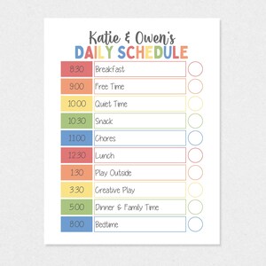 Daily Schedule Template for Kids, Editable Chore Chart, to Do List ...