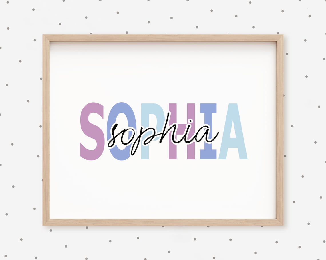 Kids Name Print Name Printable Girls Room Wall Decor | Etsy