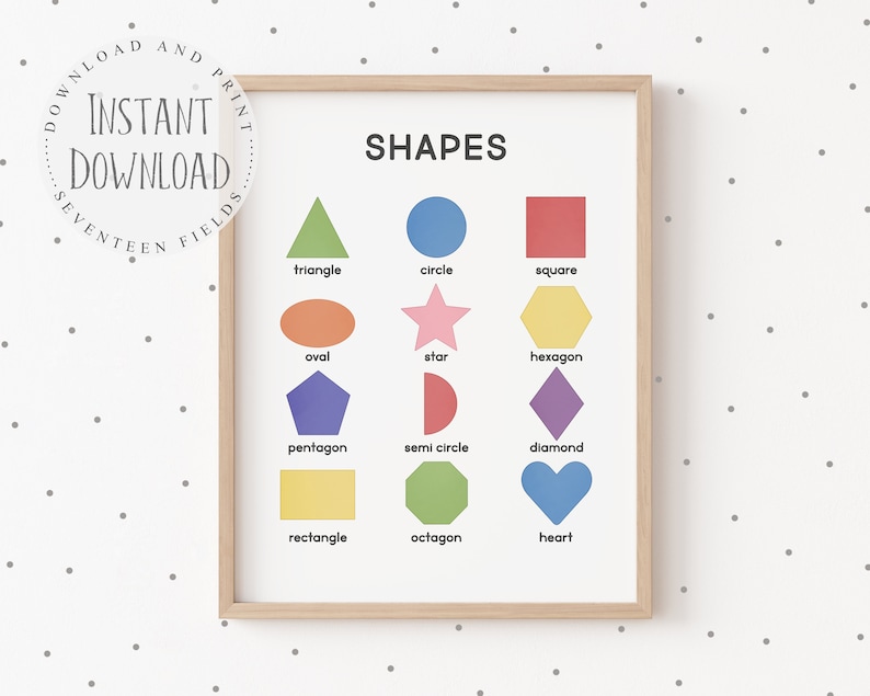 Shapes Poster for Classroom Posters for Children Learning - Etsy