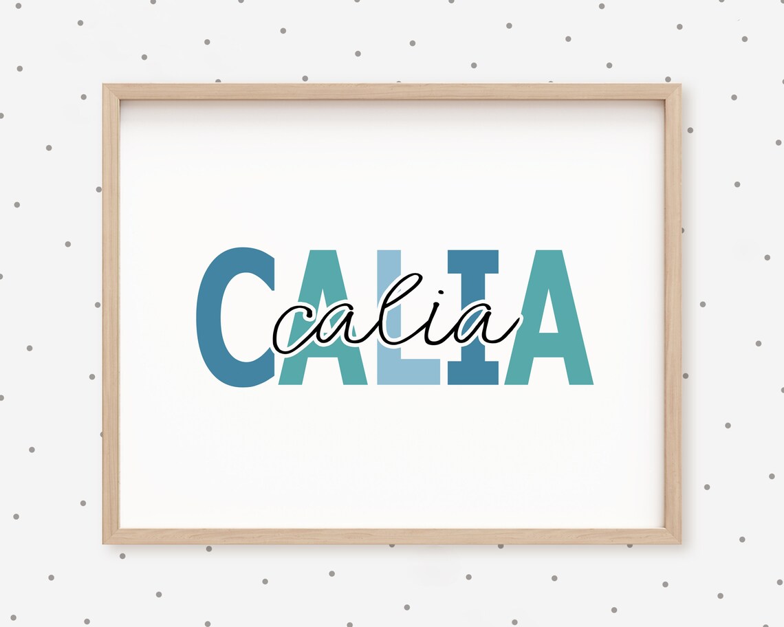 Kids Name Print Name Printable Girls Room Wall Decor | Etsy
