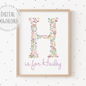 Printable Baby Name Art, Personalized Baby Girl Gift Ideas, Monogram ...