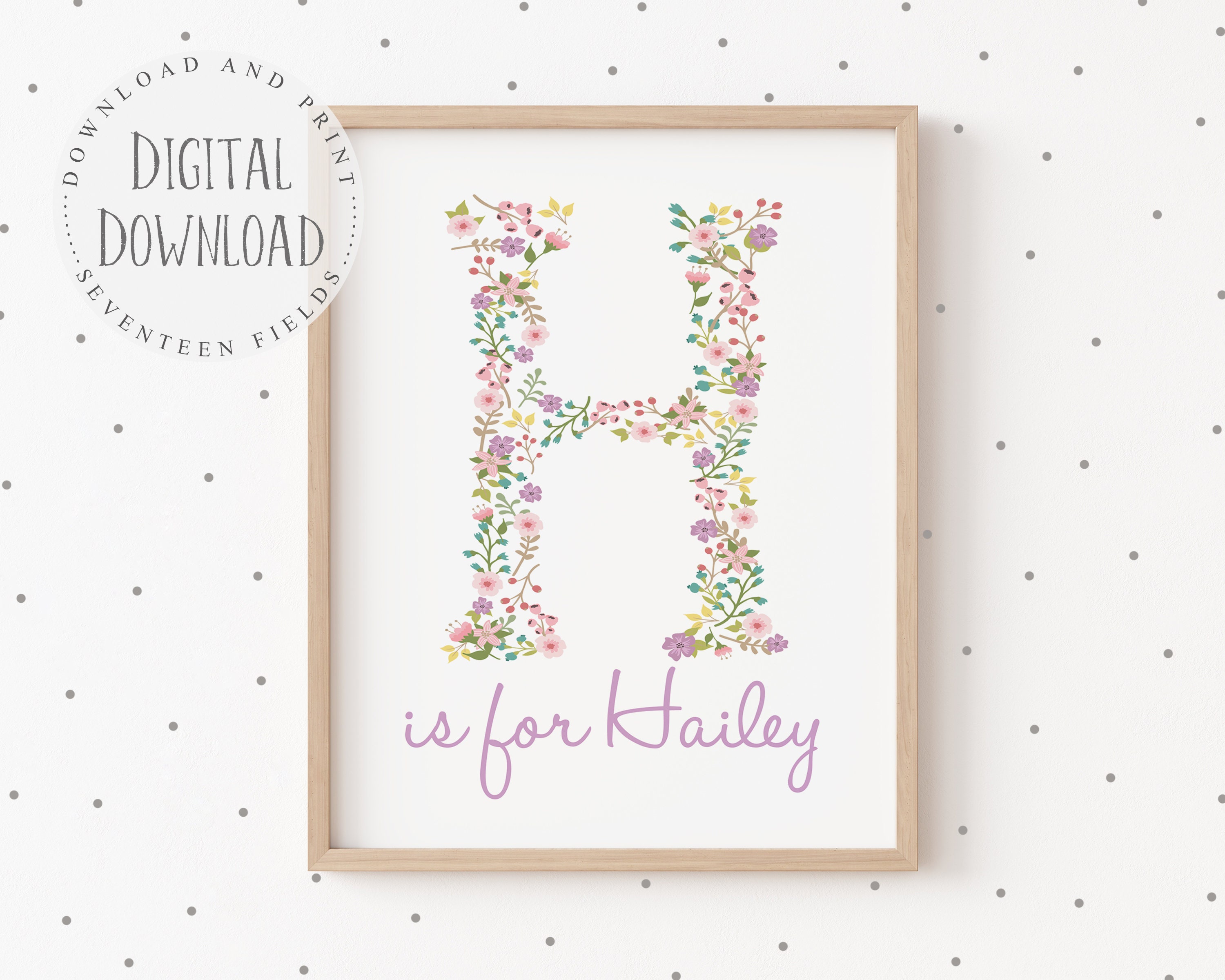 Printable Baby Name Art Personalized Baby Girl Gift Ideas | Etsy Canada