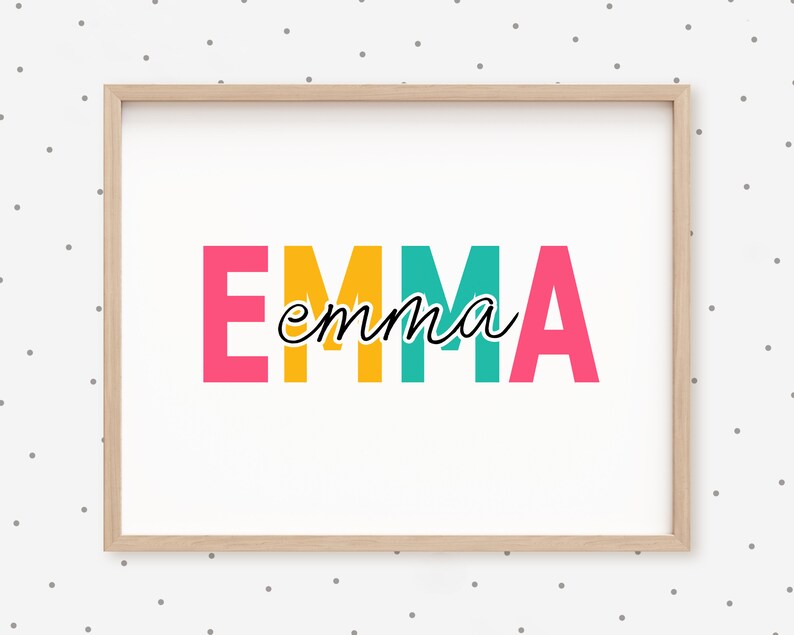 Kids Name Print Name Printable Girls Room Wall Decor | Etsy