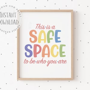 Safe Space Print, Classroom Decor, Educational Poster, Therapy Office ...
