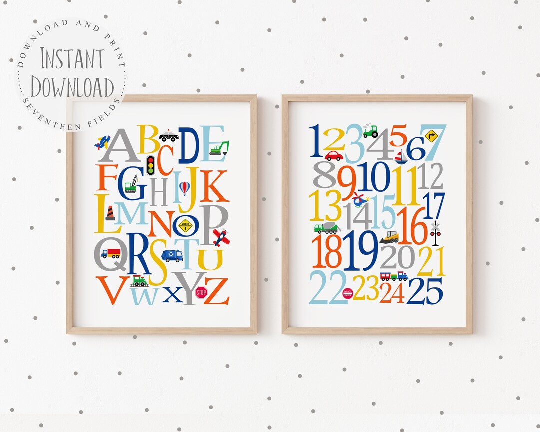 Alphabet Poster for Nursery, Numbers Poster, Toddler Room Decor ...
