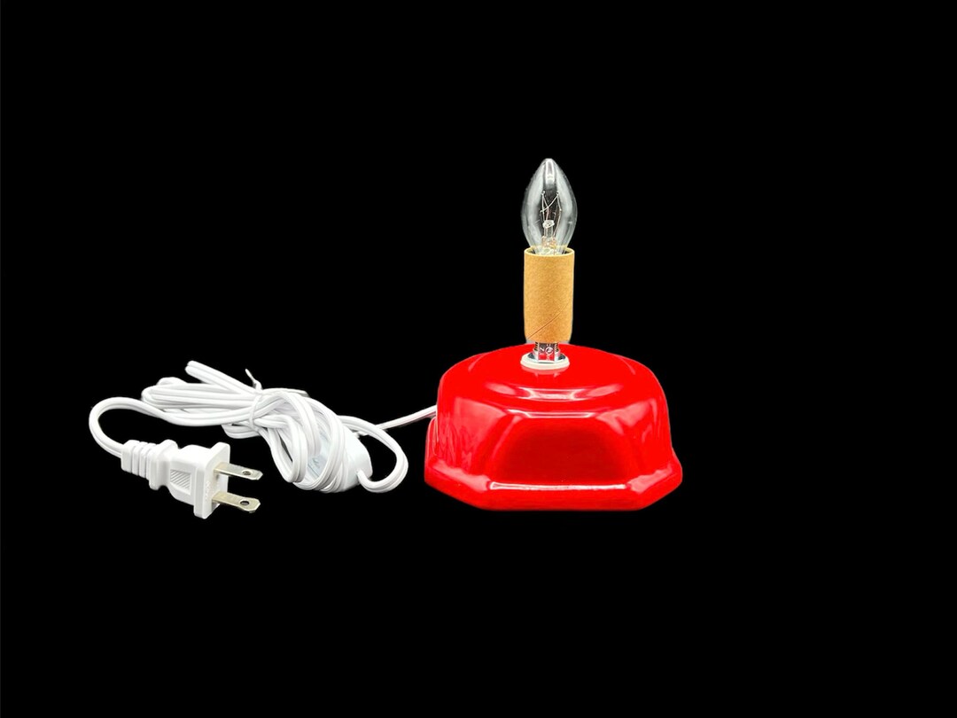 Small Red Ceramic Tree Base Hand Painted Light up Base for Holland Tree ...