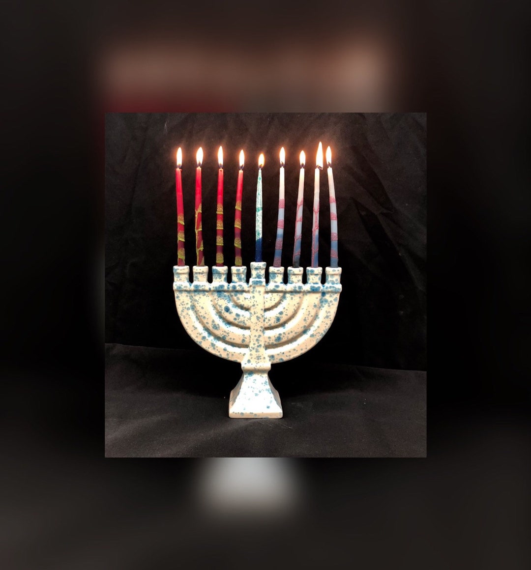 Menorah - Ceramic Menorah - Hanukah - Chanukah - Hanukkah - Glazed ...