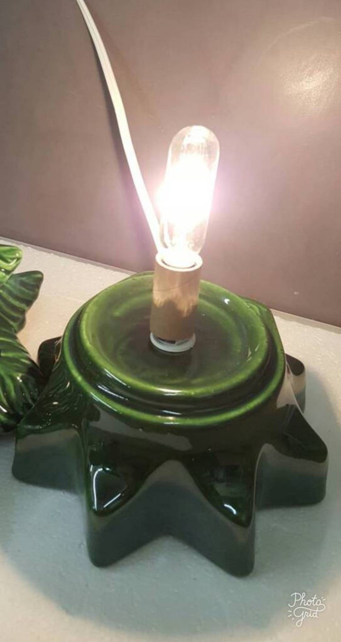 Ceramic Christmas Tree Replacement Base: Green Star, Wired for Medium ...