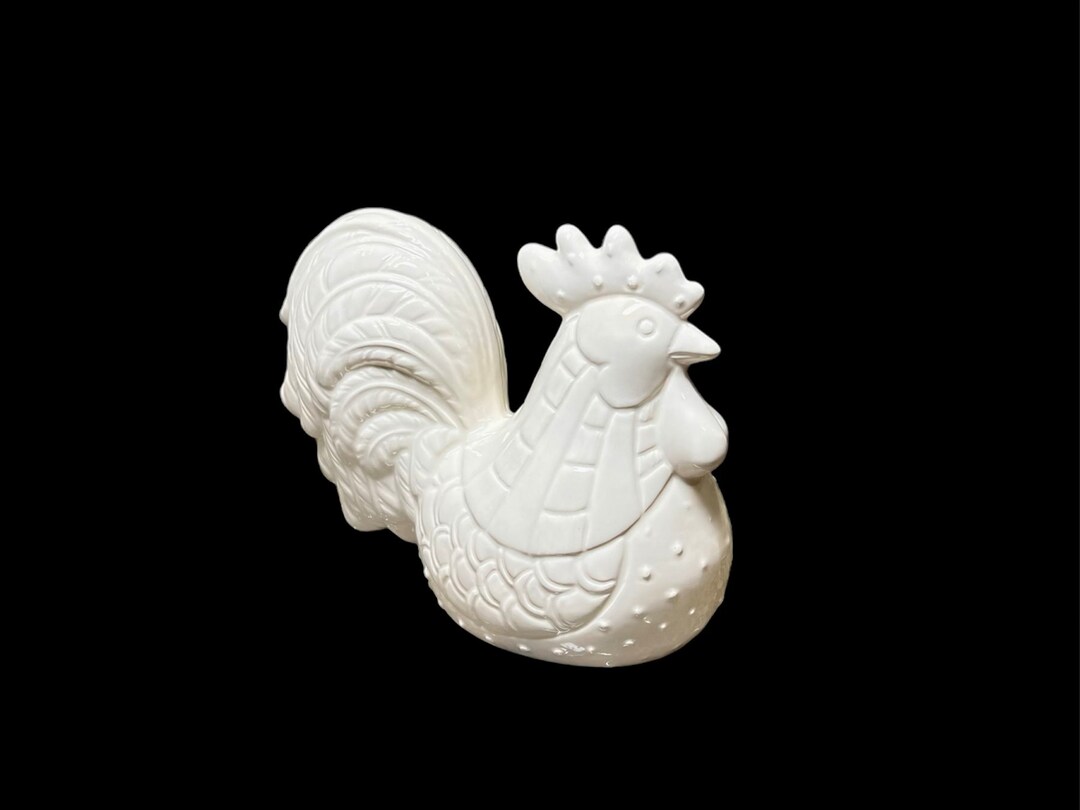 White Ceramic Chicken Decoration Kitchen Chicken - Etsy