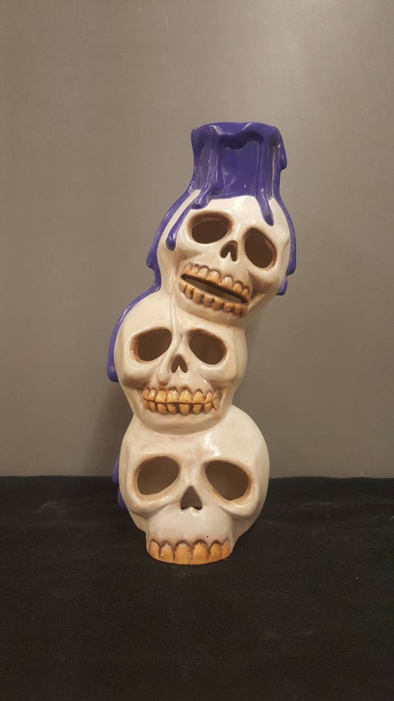 Skull Stack Ceramic Bisque Skeletons Light up Skulls | Etsy