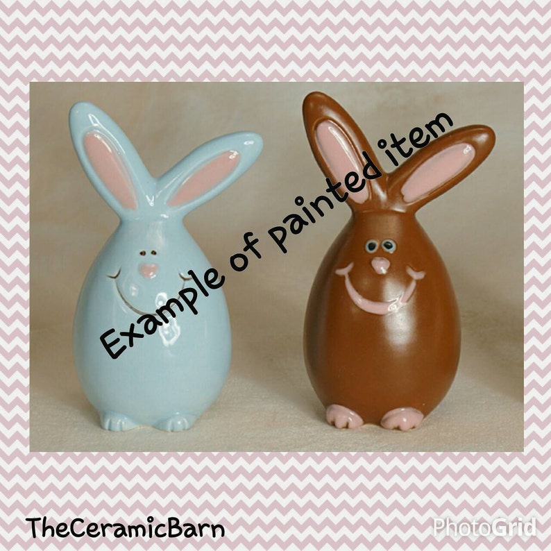 Easter Egg Bunny Ceramic Bisque Ready to Paint Egg Bunny - Etsy