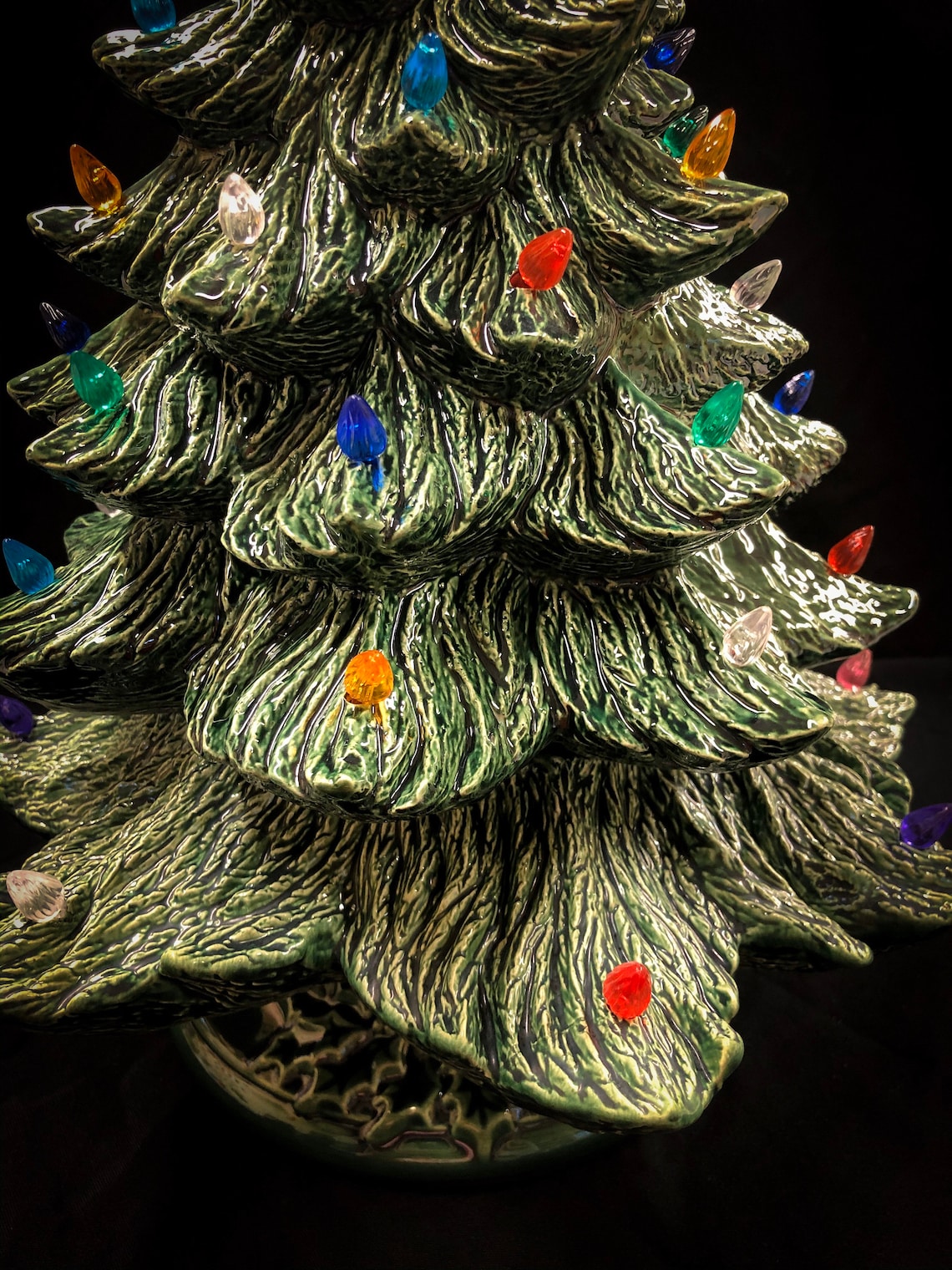 Extra Large Ceramic Christmas Tree: 23" Handcrafted Lighted Holiday ...