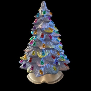 Ceramic Easter Tree With Bunny Lights 13 Inches Tall Periwinkle Ceramic ...