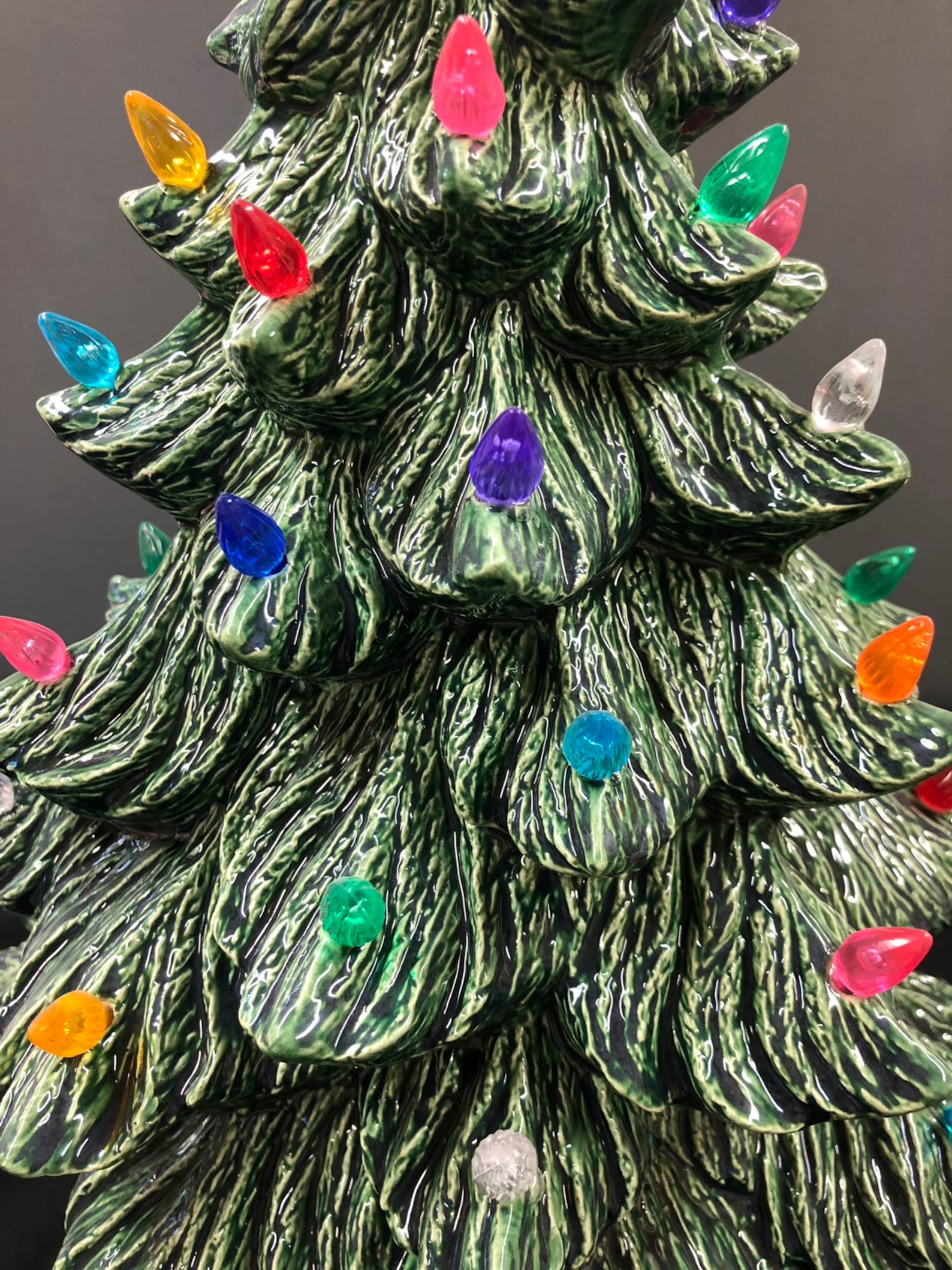 Ceramic Christmas Tree Red Star - Etsy