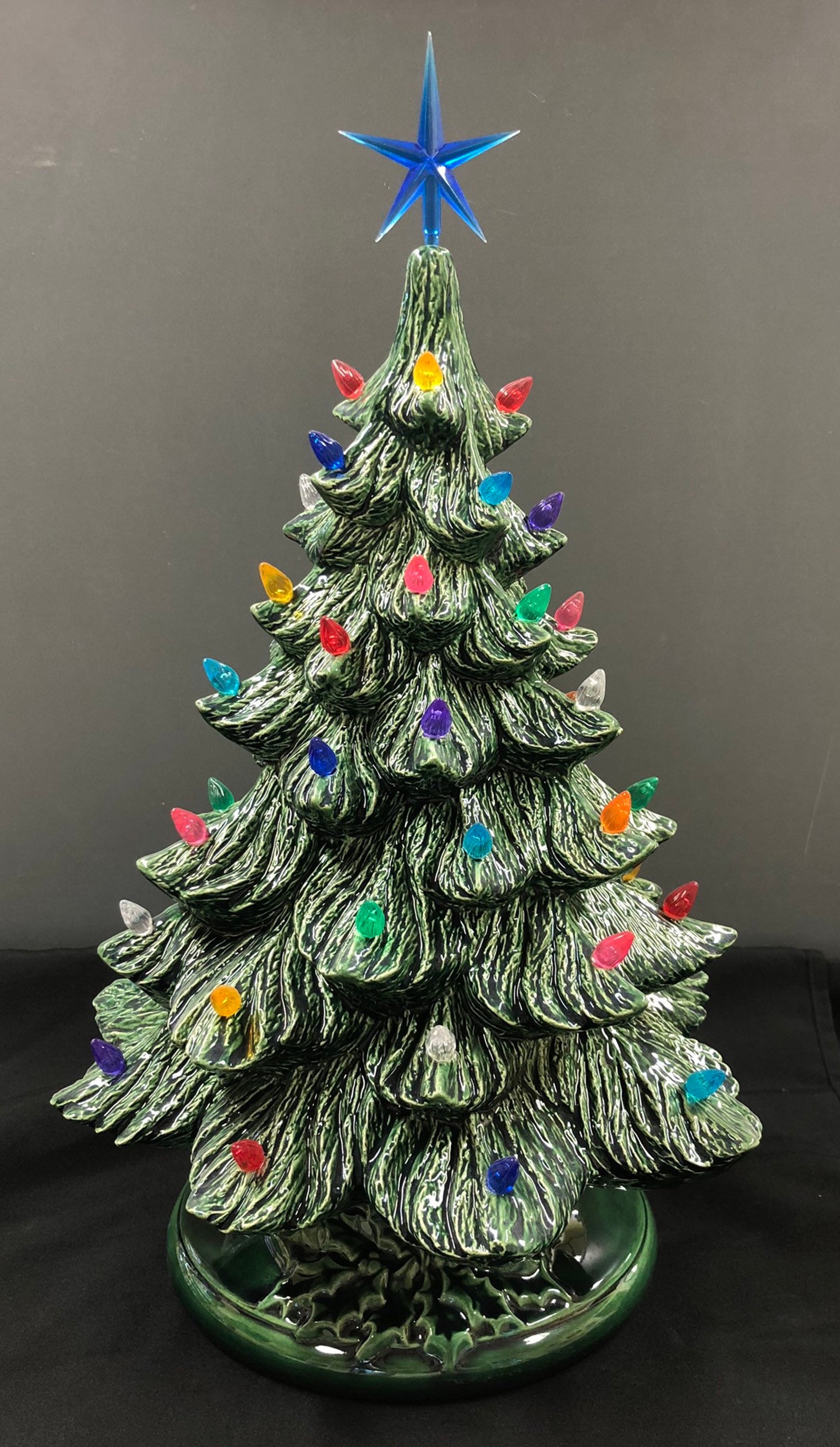 Ceramic Christmas Tree Blue Star - Etsy