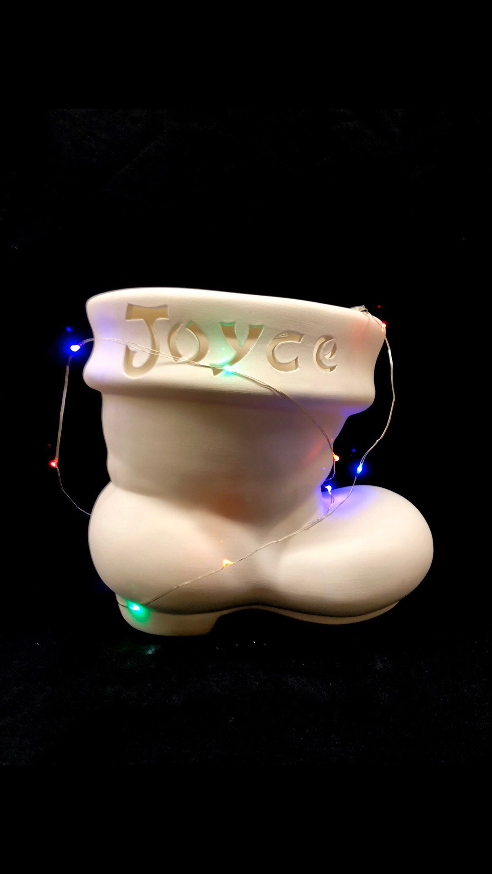 Ceramic Personalized Large Santa Boot Handcarved Christmas Decor - Etsy