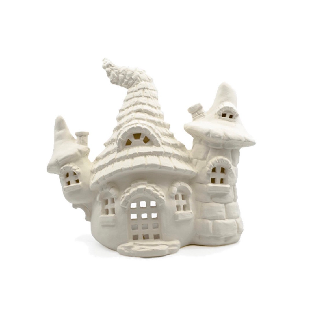 Ceramic Bisque Gnome Castle – DIY Fairy Garden House, Ready to Paint - Etsy