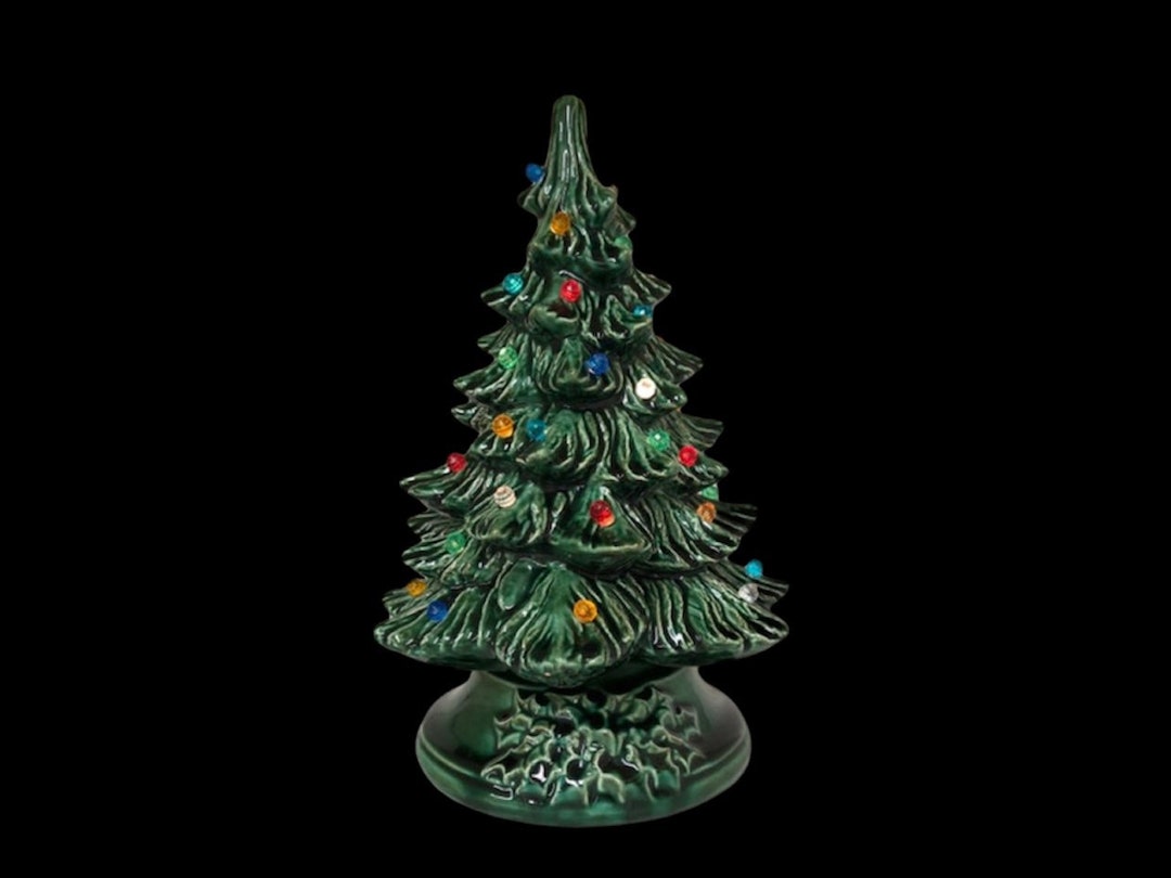 Handcrafted Ceramic Christmas Tree: Multicolored Pin Lights, 9 Inch - Etsy