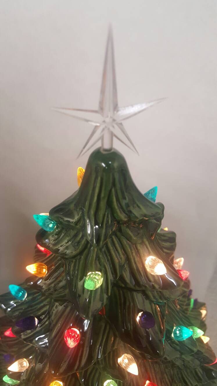 Ceramic Christmas Tree 15 Inches With Star Ceramic Tree | Etsy