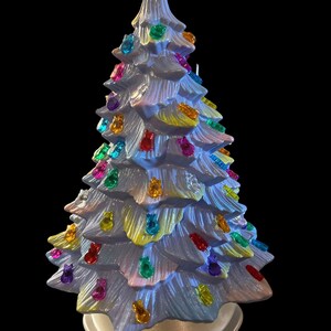 Ceramic Easter Tree With Bunny Lights 13 Inches Tall Periwinkle Ceramic ...