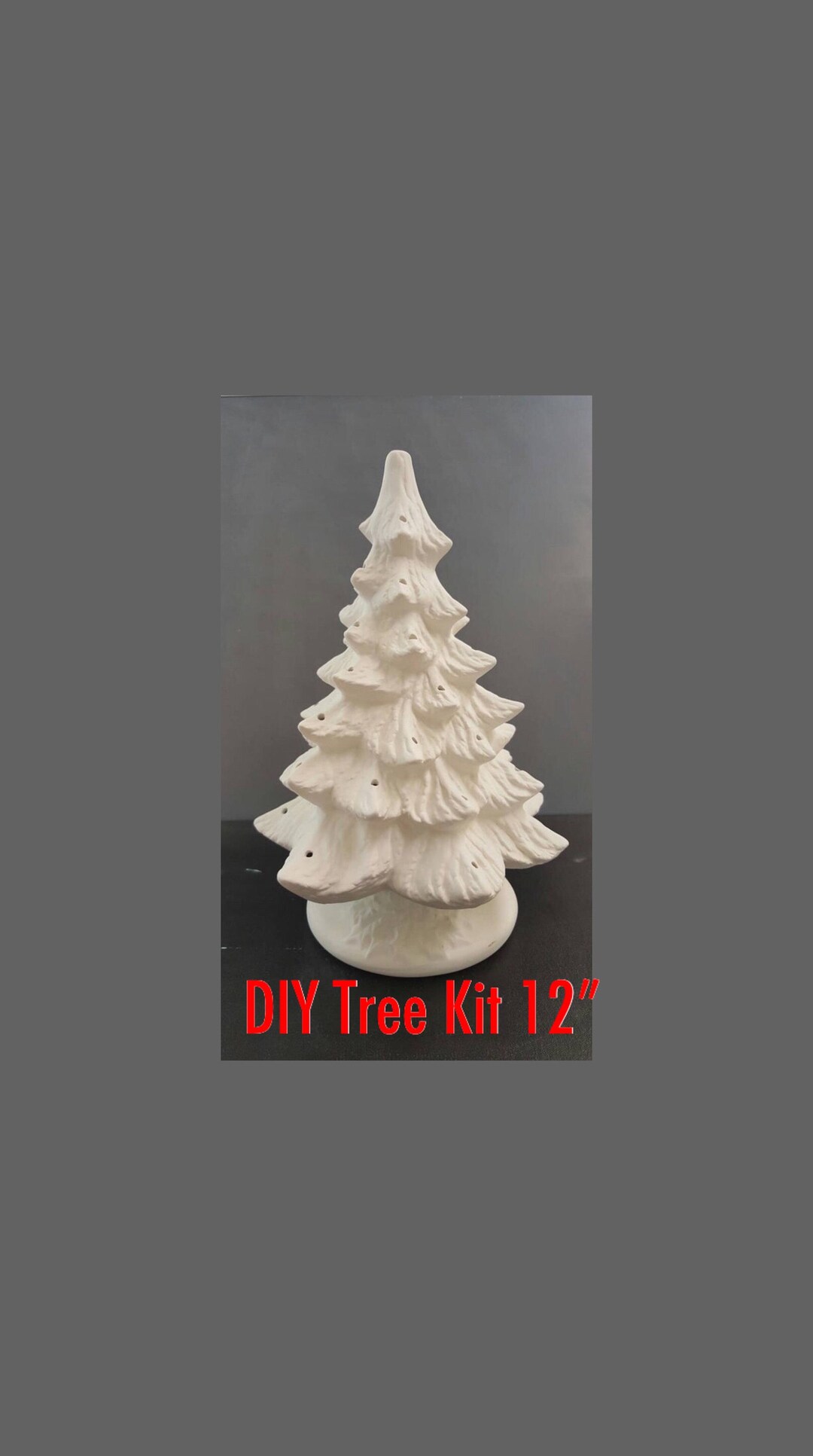 DIY Ceramic Christmas Tree Kit: 12 Inch U-paint Bisque With Lights - Etsy
