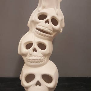 Ceramic Bisque Skull Stack: Ready to Paint Halloween Decor - Etsy
