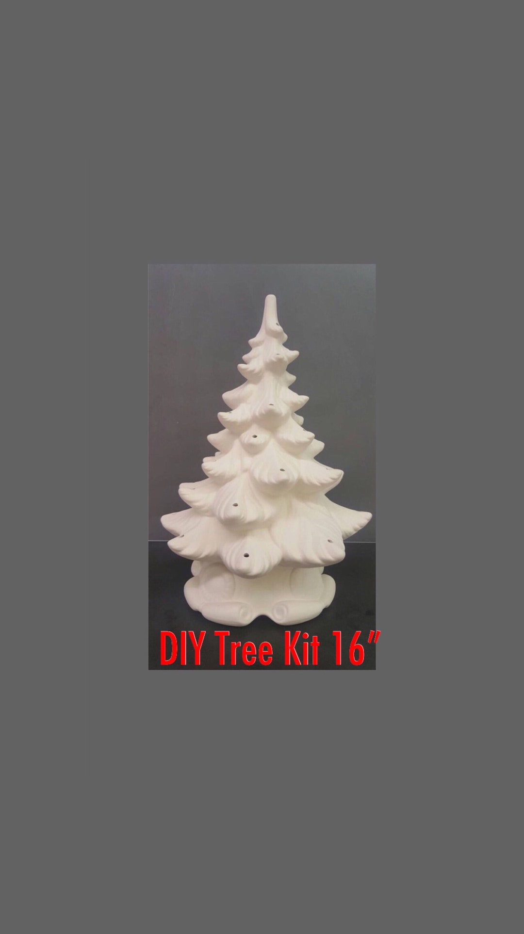 DIY Ceramic Christmas Tree Kit: 16" Vintage Style, Ready to Paint ...