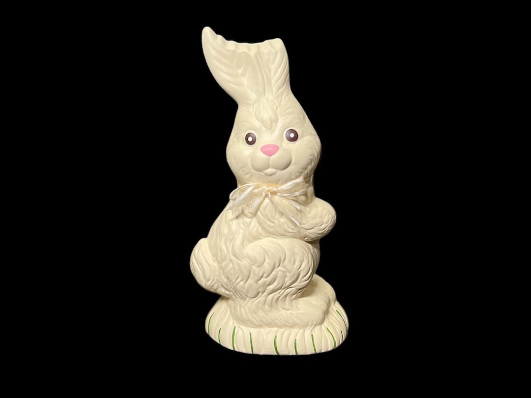 White Chocolate Bunny - Ceramic White Chocolate Bunny - Bitten ...