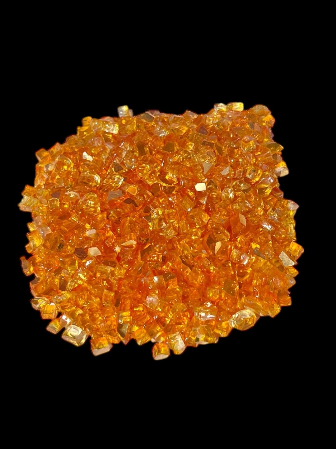 Orange Reflective Fire Glass Resin Art & Mosaics 1/4" Thick Half Pound ...