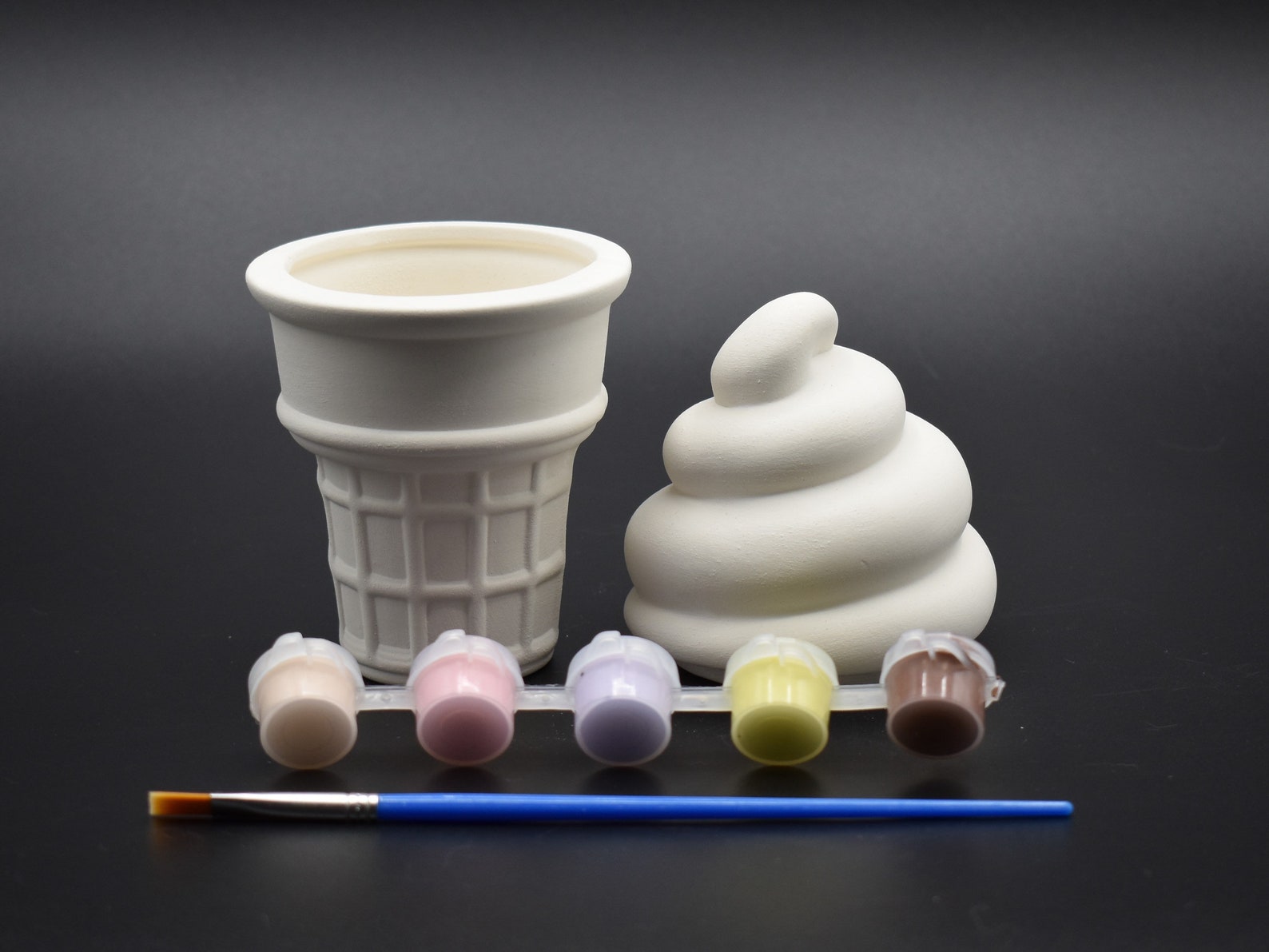 Ice Cream Cone Box Ceramic Bisque Ready to Paint Kit at Home DIY - Etsy