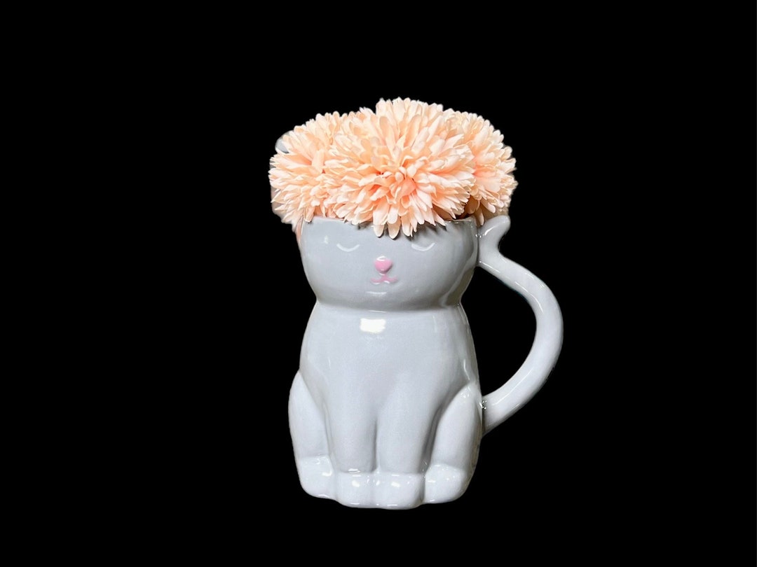 Gray Cat Planter Fe-line Fine Cat Planter Planter for Cat Lovers Cat ...
