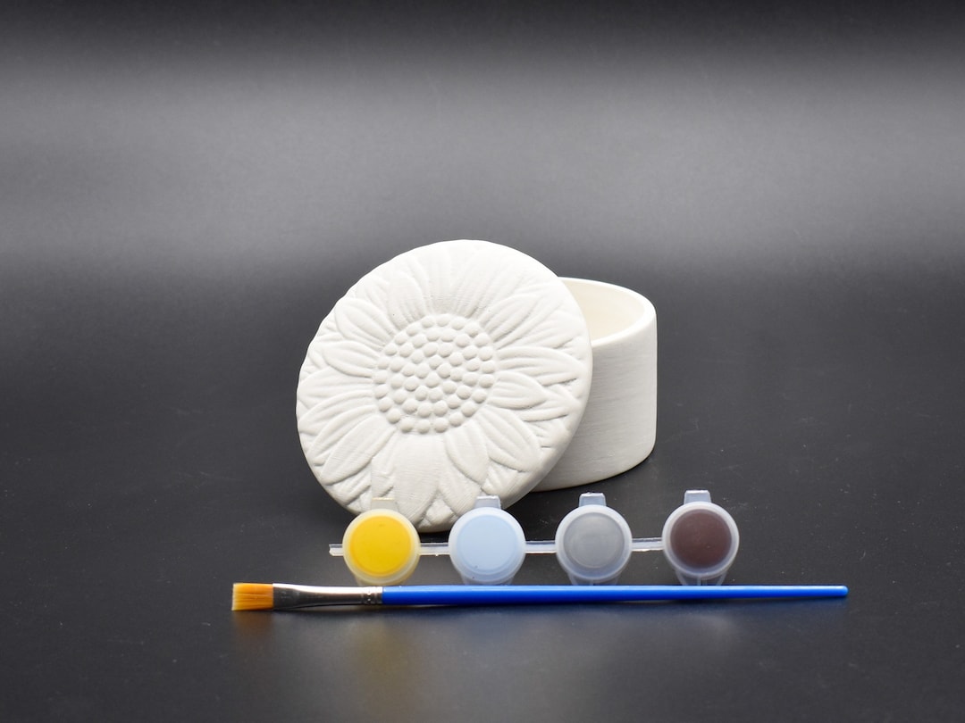 Sunflower Box - Ceramic Bisque - Ready to Paint - DIY Craft Kit - Etsy