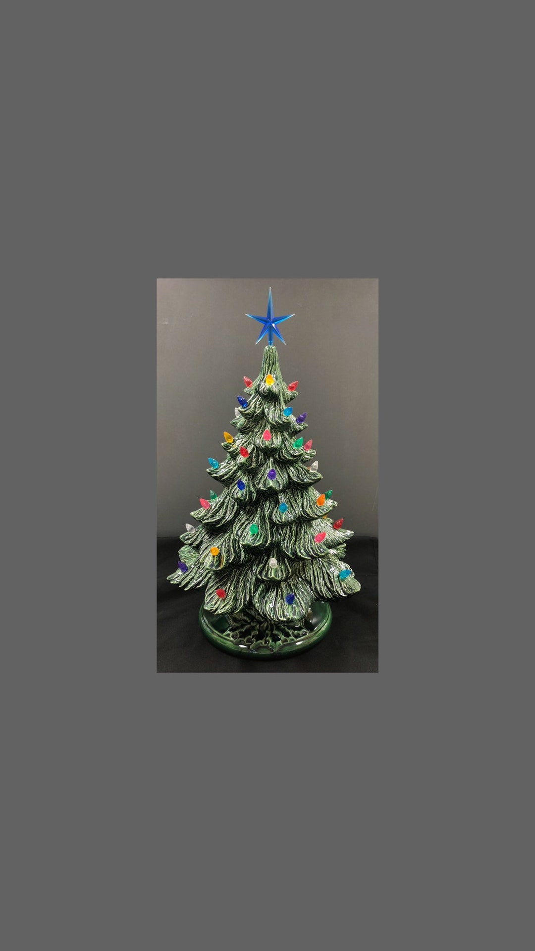 Ceramic Christmas Tree - Blue Star - Etsy