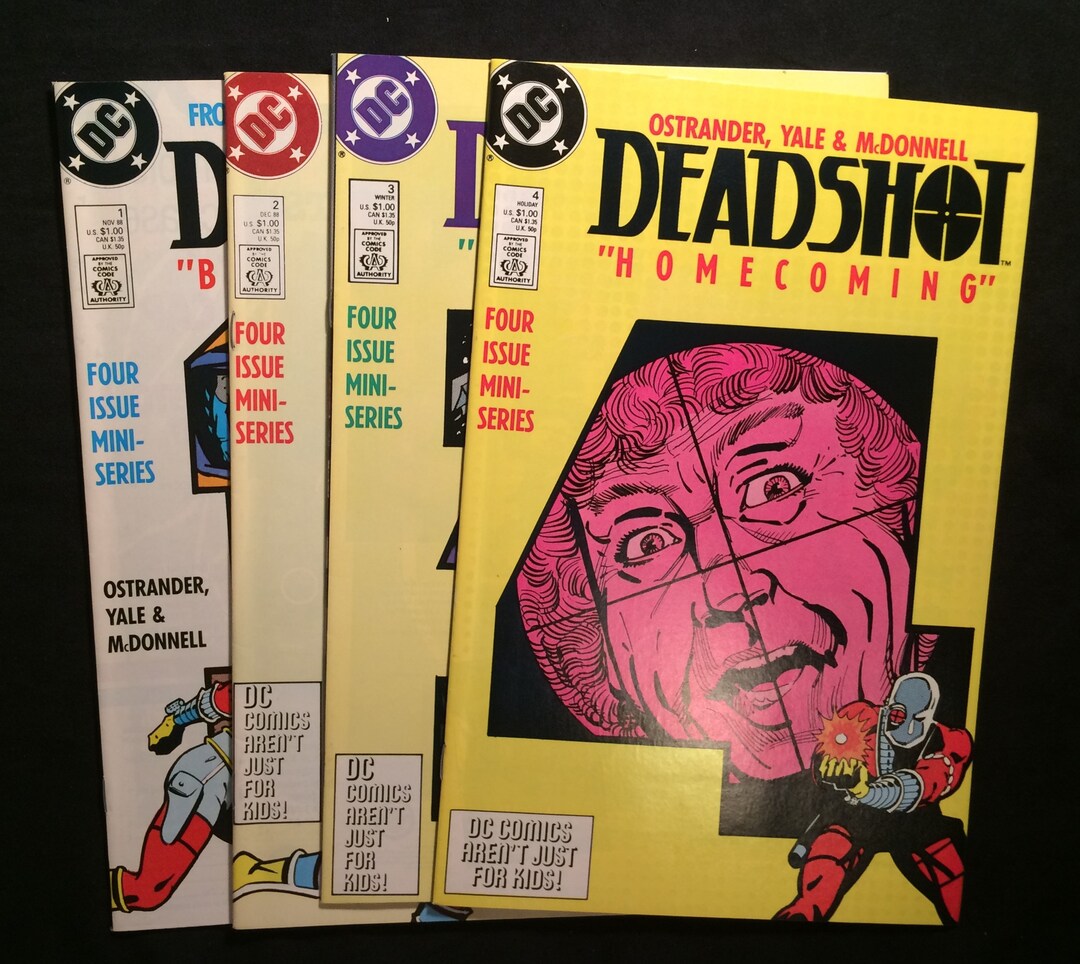 DC DEADSHOT "beginnings" #1-4 Nov-dec 1988; #3 Winter #4 Holiday 1988 ...