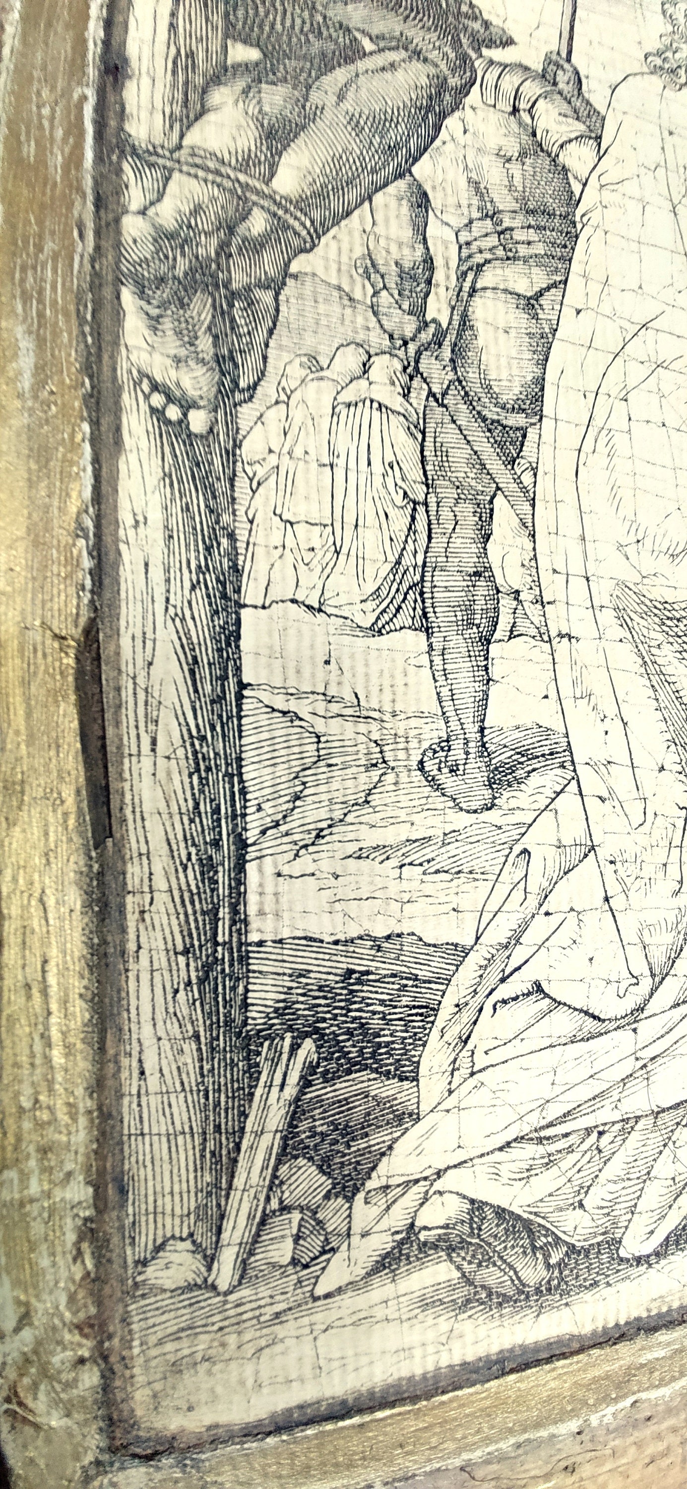 The Crucifixion of Jesus Painting, Religious Art, Antique Catholic Wall ...