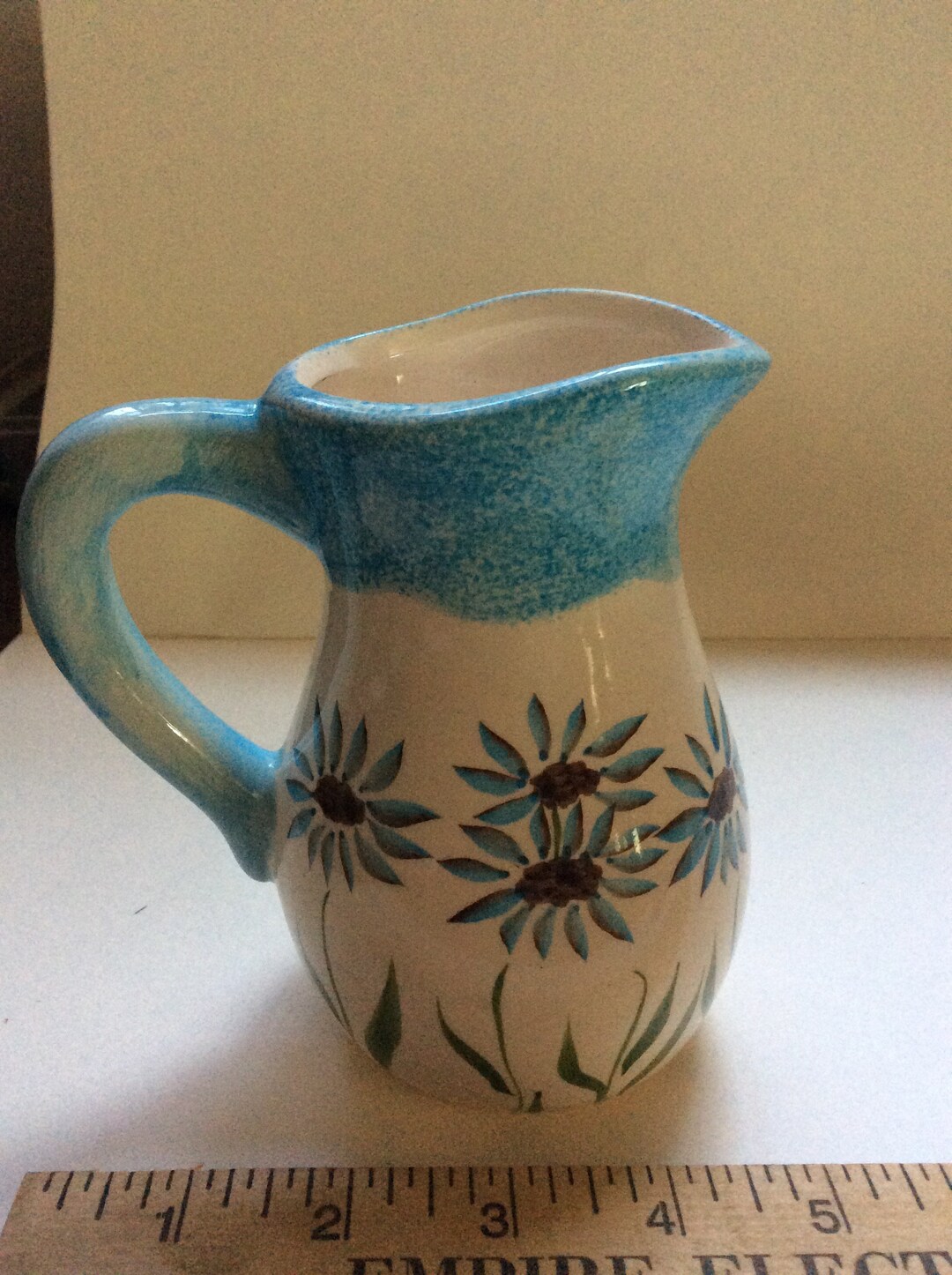 Small Blue Daisy Cream Pitcher - Etsy