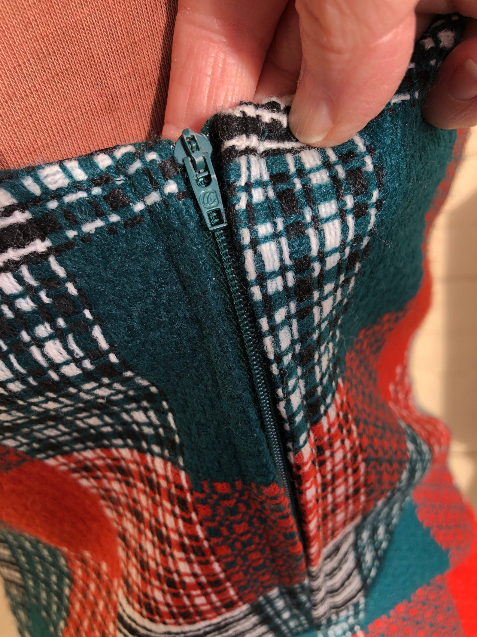 Vintage Rust and Green Plaid Polyester Jumper Dress Bobbie - Etsy