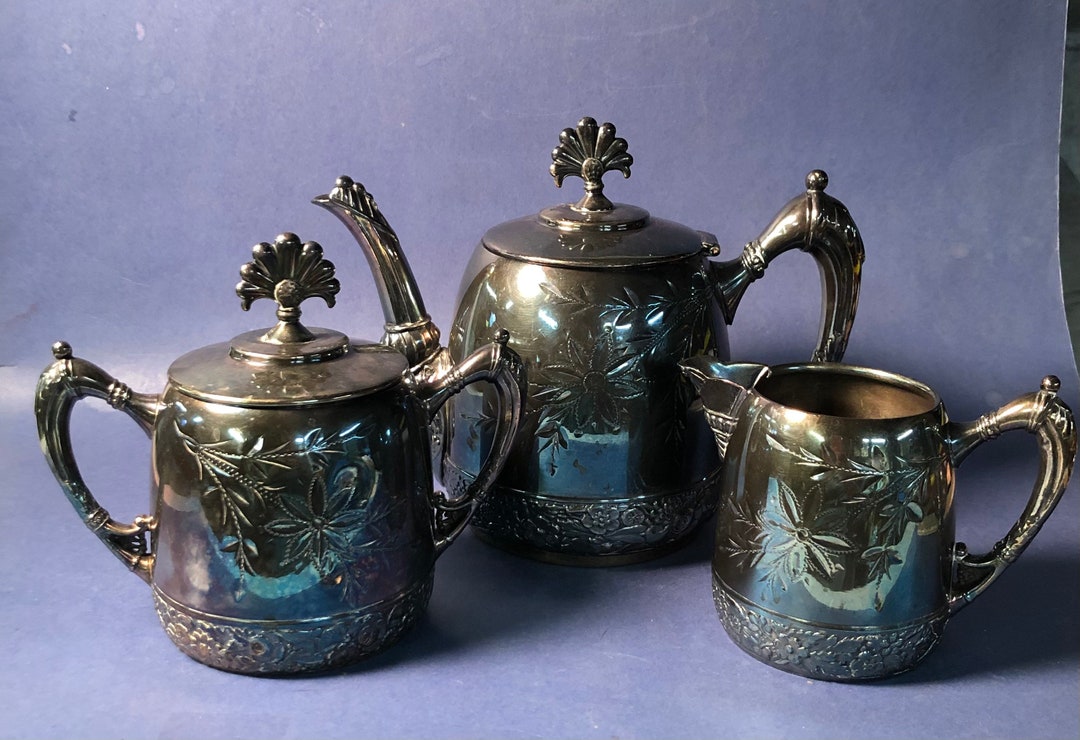 Antique L Atkinson Triple Plate Tea Set - Etsy