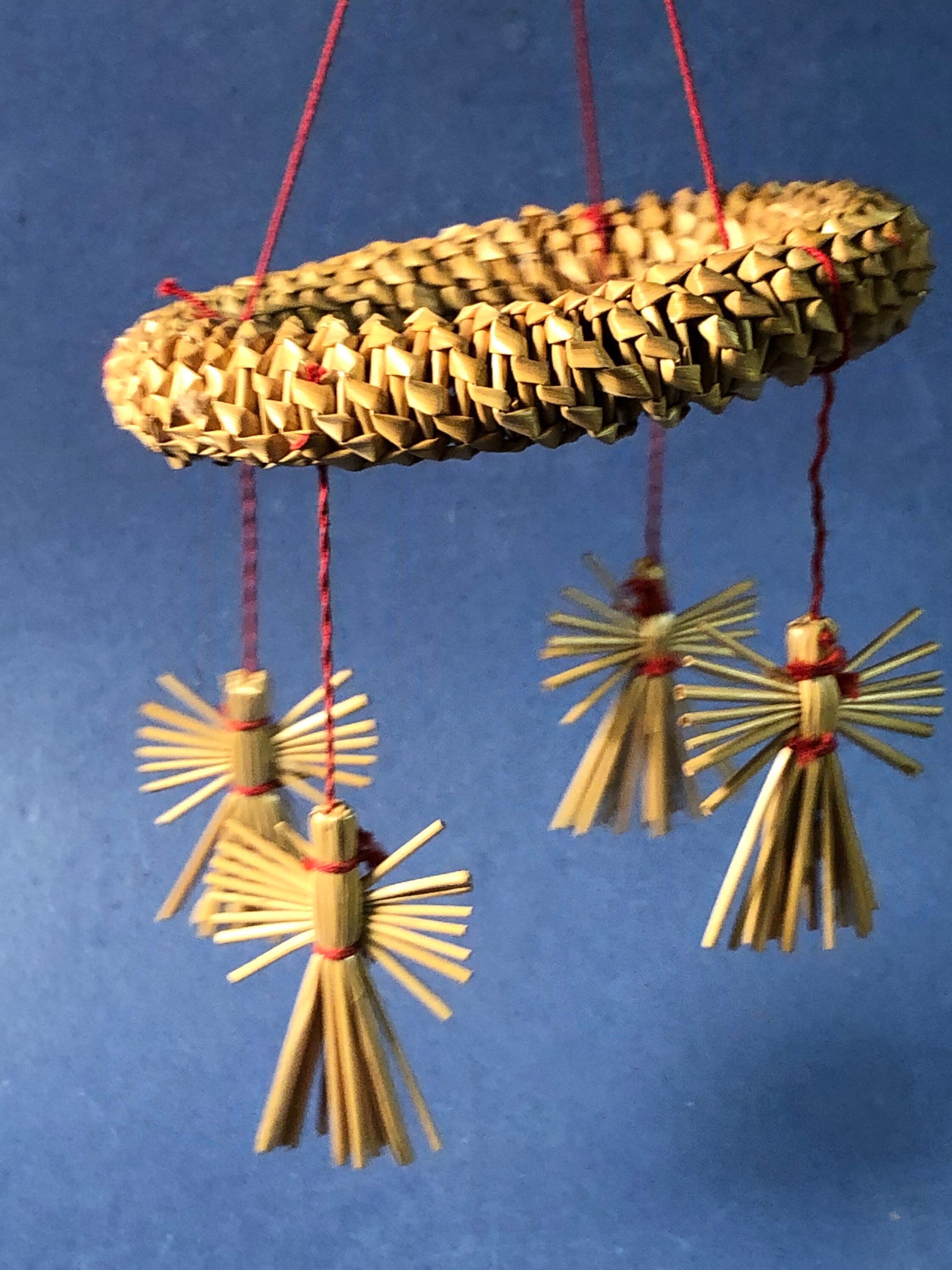 Vintage Straw Christmas Mobile With Angels - Etsy