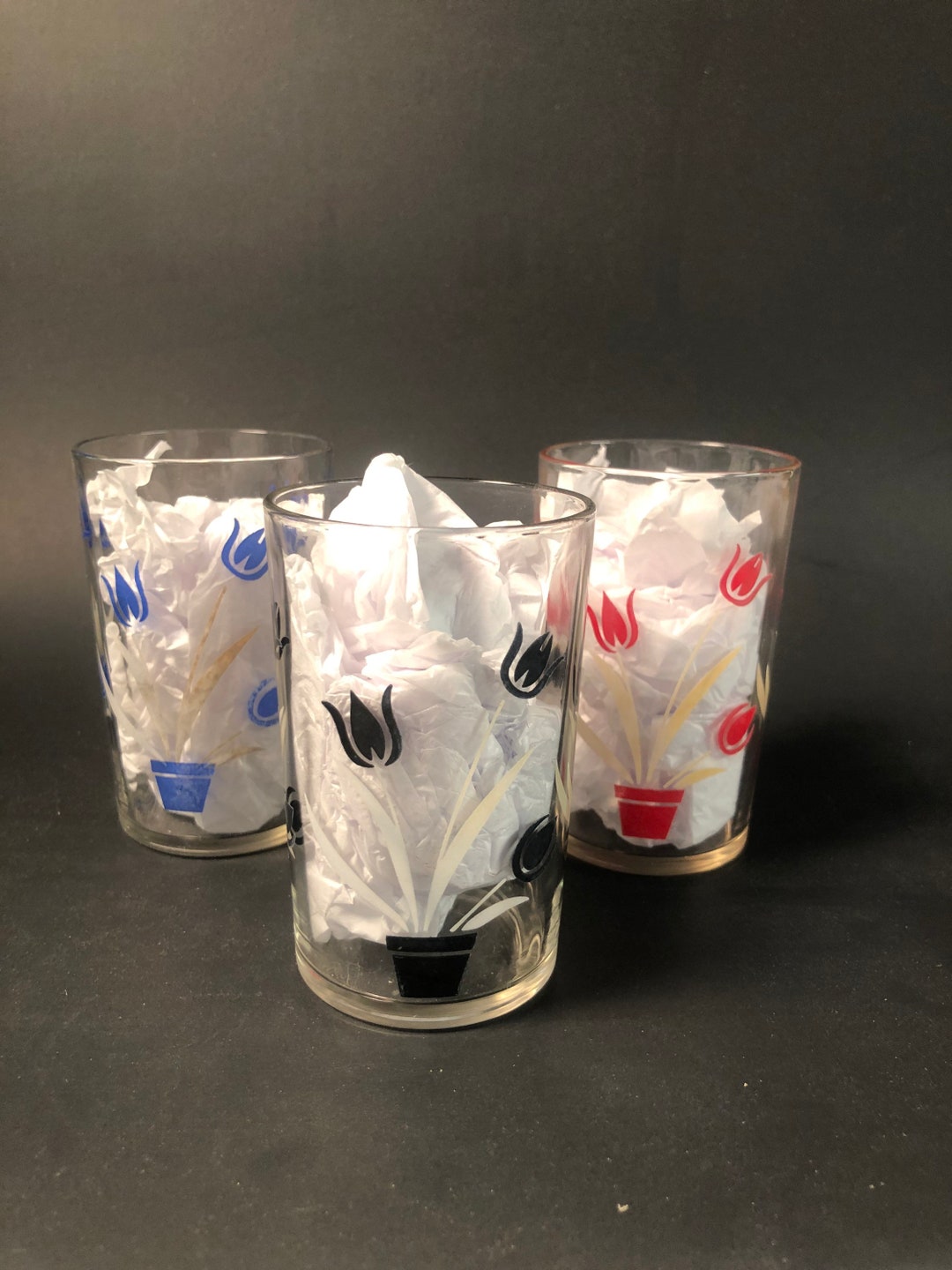 Set of Three Swanky Swigs - Tulip Pattern - Etsy