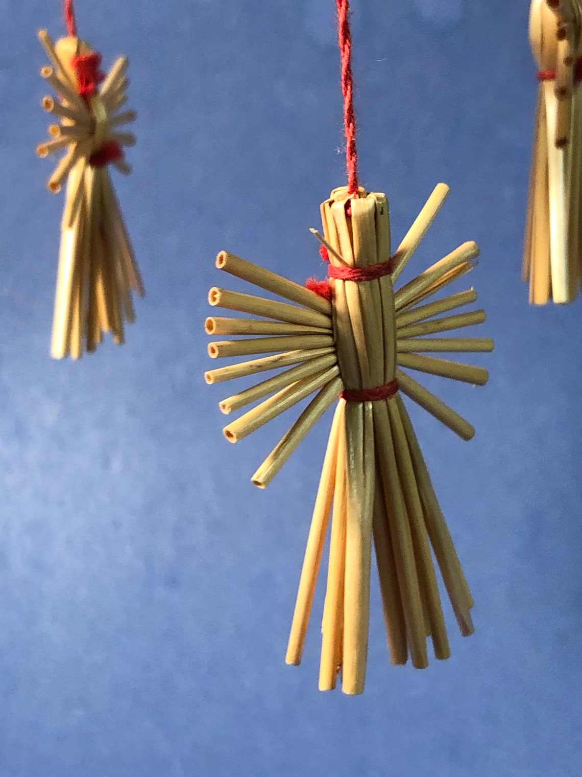 Vintage Straw Christmas Mobile With Angels - Etsy